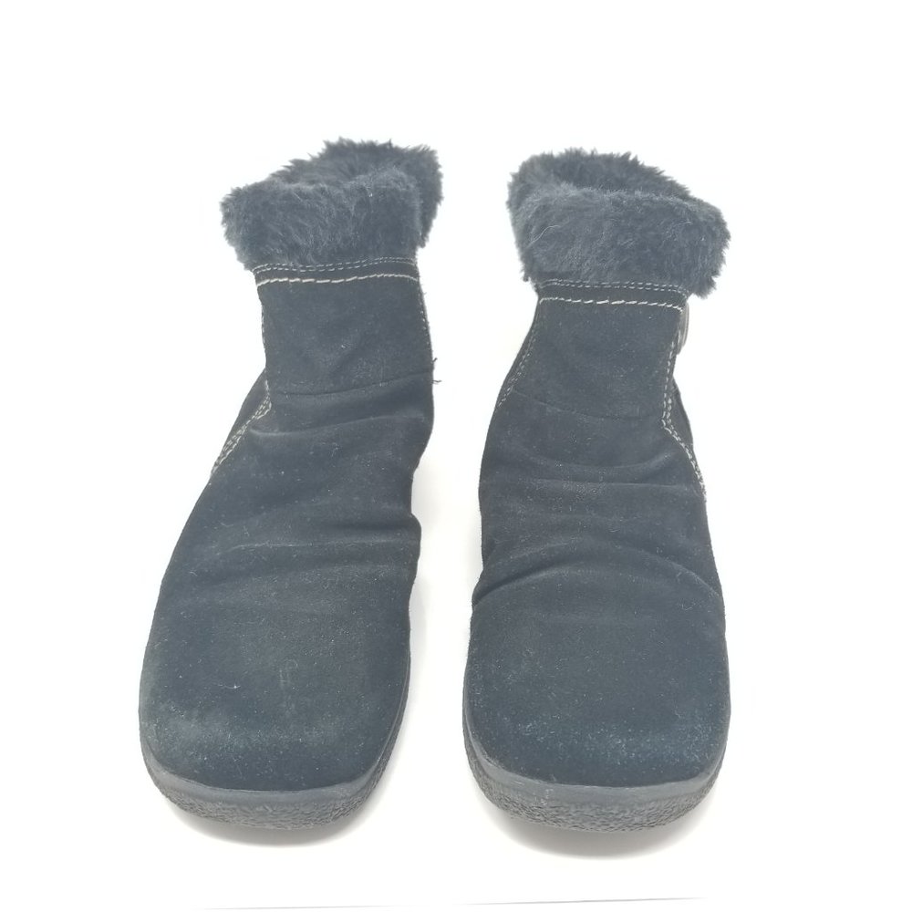 Bare Traps Launch Black Suede Booties Zipper - Gem